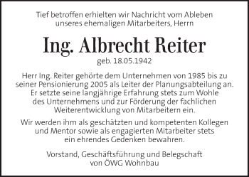 Traueranzeigen von Albrecht Reiter | trauer.kleinezeitung.at