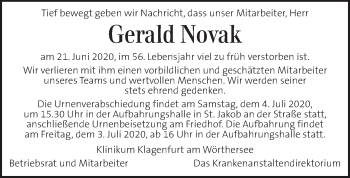 Traueranzeigen von Gerald Novak | trauer.kleinezeitung.at