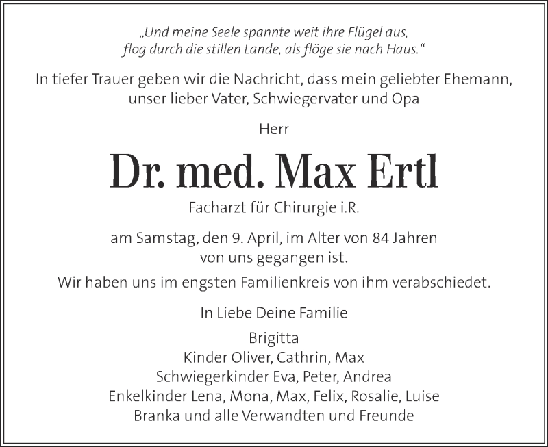 Traueranzeigen von Max Ertl | trauer.kleinezeitung.at