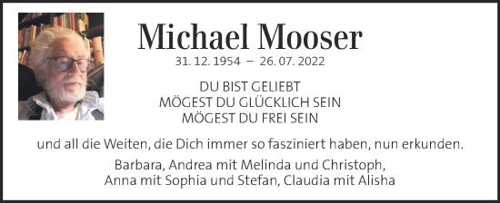 Traueranzeigen von Michael Mooser | trauer.kleinezeitung.at