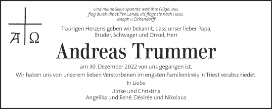 Traueranzeigen von Andreas Trummer | trauer.kleinezeitung.at