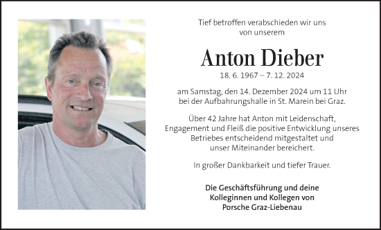 Traueranzeigen von Anton Dieber | trauer.kleinezeitung.at