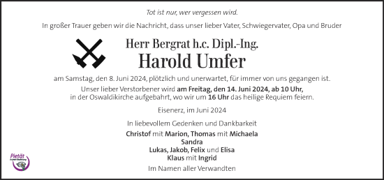 Traueranzeigen von Harold Umfer | trauer.kleinezeitung.at